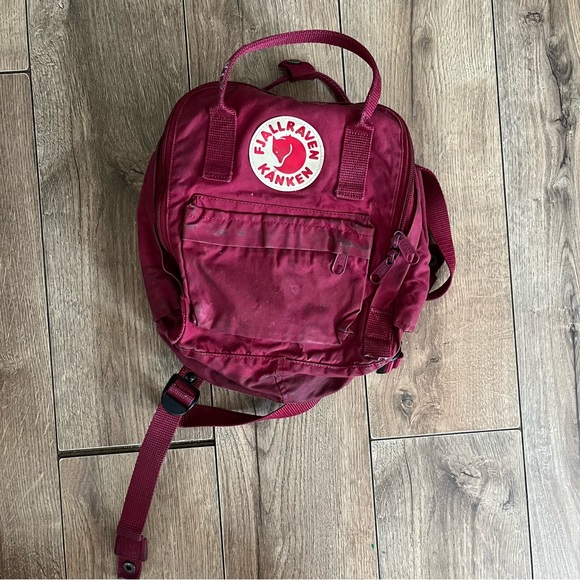 Fjallraven | Bags | Fjallraven Kanken Burgundy Red Mini Bag Backpack ...